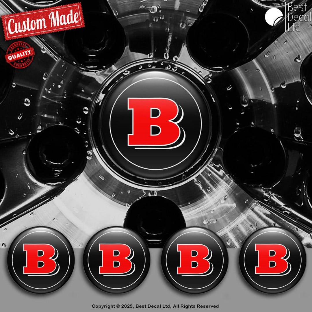 Set of 4 Brabus Decals Center Wheel Cap Stickers Custom Handmade Rim ...