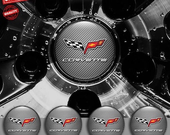 Corvette C6 Decals | 4pcs Set Wheel Cap Stickers | Custom Made Rim ...