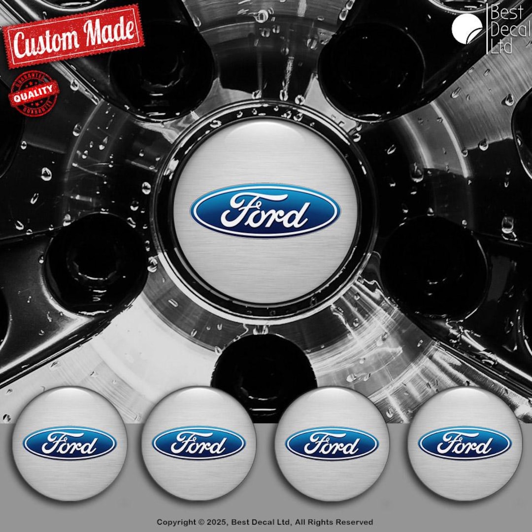 Set of 4 Ford Decals Center Wheel Cap Stickers Custom Handmade Rim ...