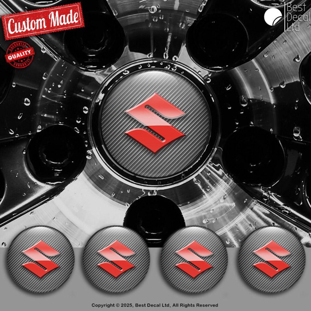 Set of 4 Suzuki Decals Center Wheel Cap Stickers Custom Handmade Rim ...