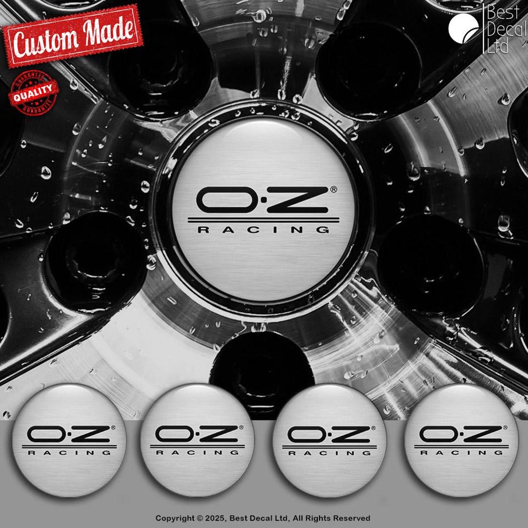 Set of 4 OZ Racing Decals Center Wheel Cap Stickers Custom Handmade Rim ...