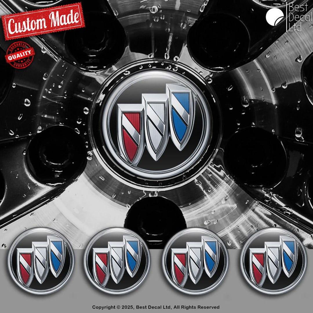 Set of 4 Buick Decals Center Wheel Cap Stickers Custom Handmade Rim ...