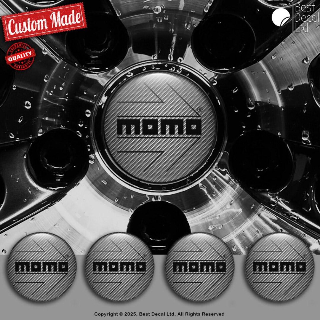 Set of 4 Momo Decals Center Wheel Cap Stickers Custom Handmade Rim ...
