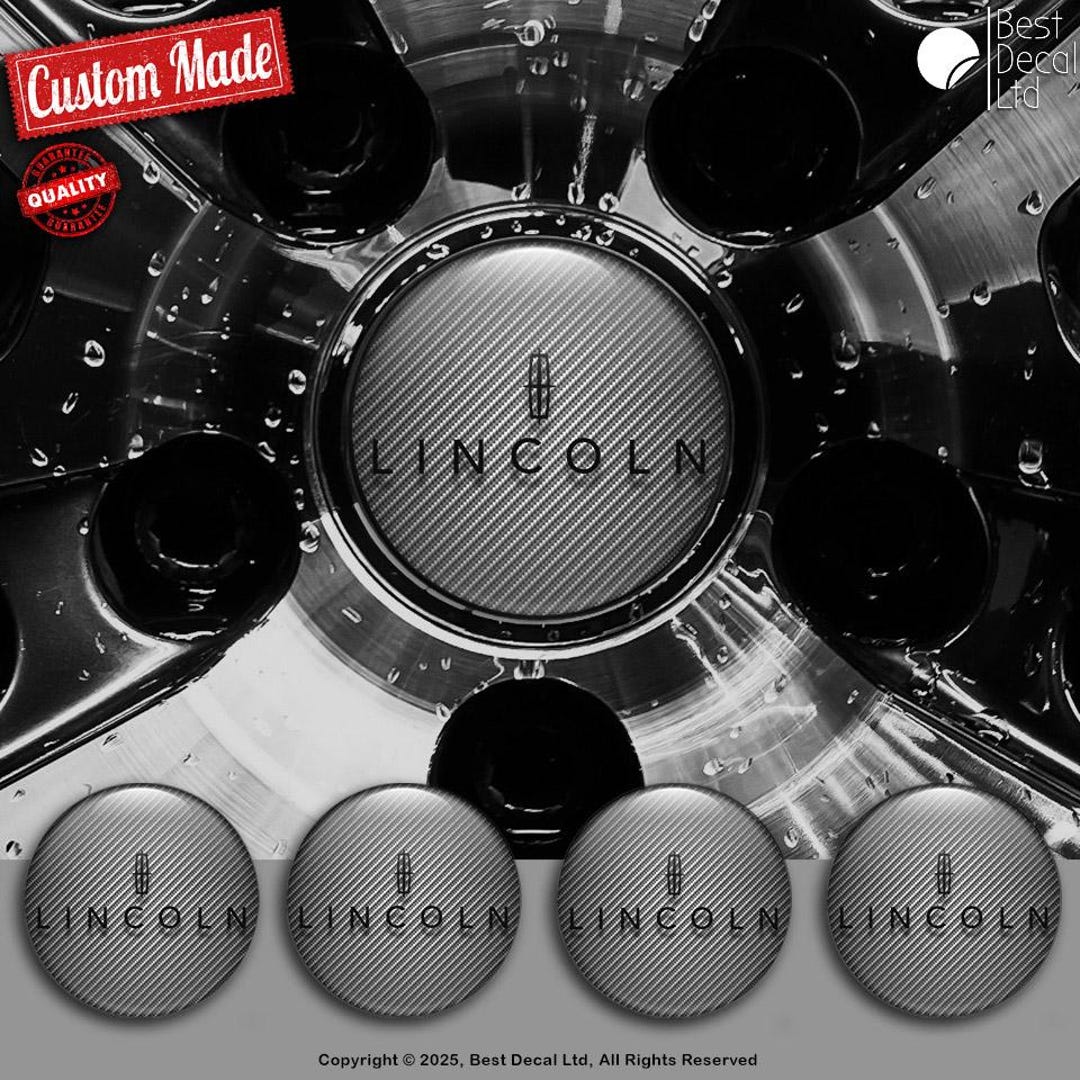 Set of 4 Lincoln Decals Center Wheel Cap Stickers Custom Handmade Rim ...