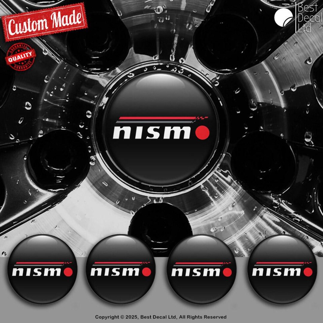 Set of 4 Nismo Decals Center Wheel Cap Stickers Custom Handmade Rim ...