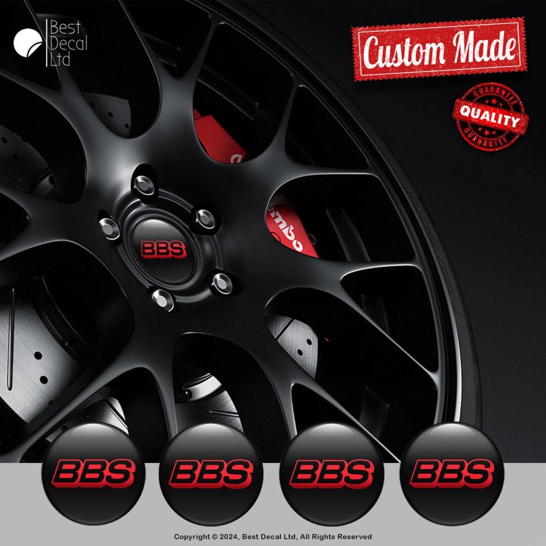 Set of 4 BBS Decals Center Wheel Cap Stickers Custom Handmade Rim ...