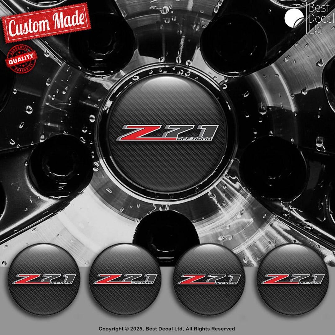 Set of 4 Chevrolet Z71 Decals Center Wheel Cap Stickers Custom Handmade ...