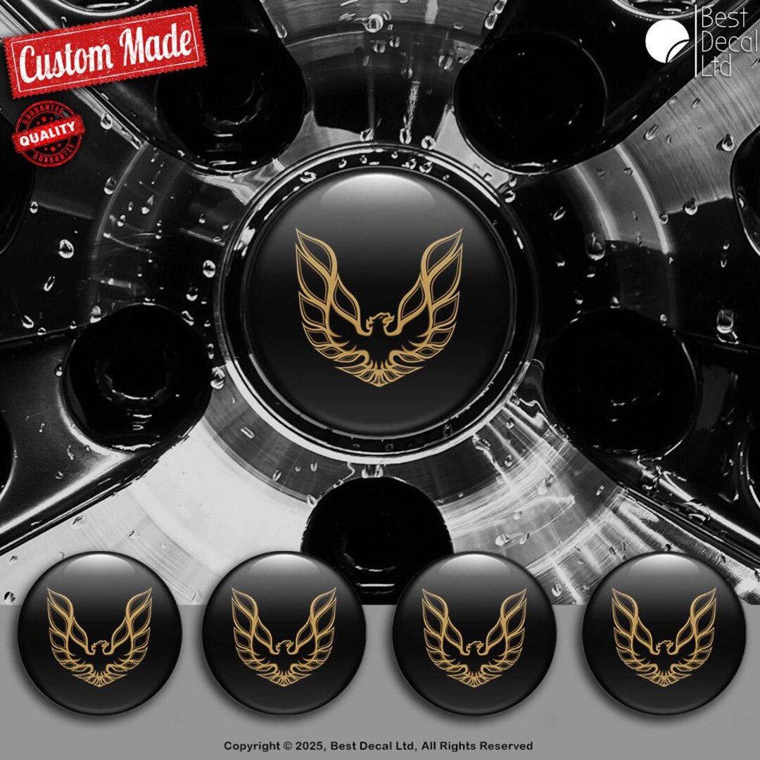 Set of 4 Pontiac Firebird Decals Center Wheel Cap Stickers Custom ...