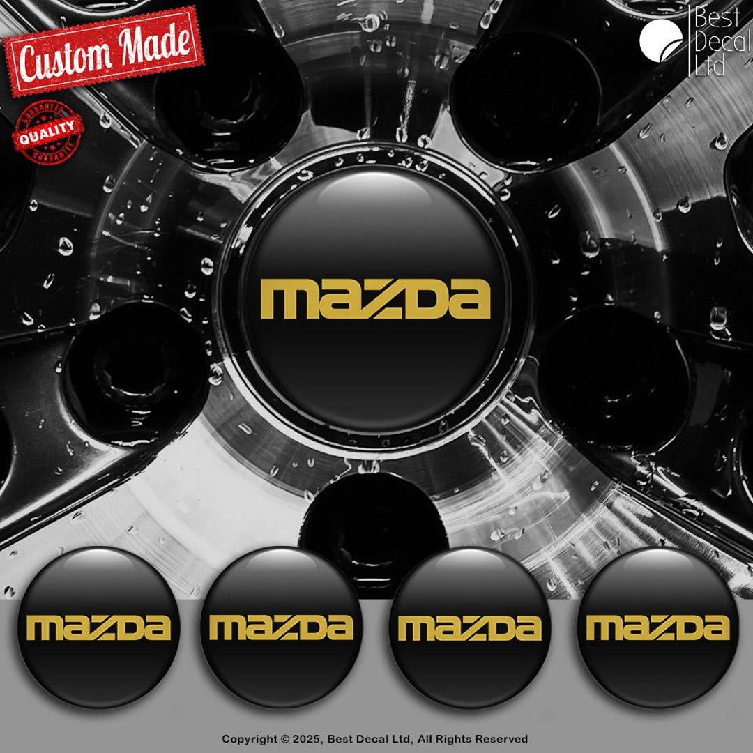 Set of 4 Mazda Decals Center Wheel Cap Stickers Custom Handmade Rim ...