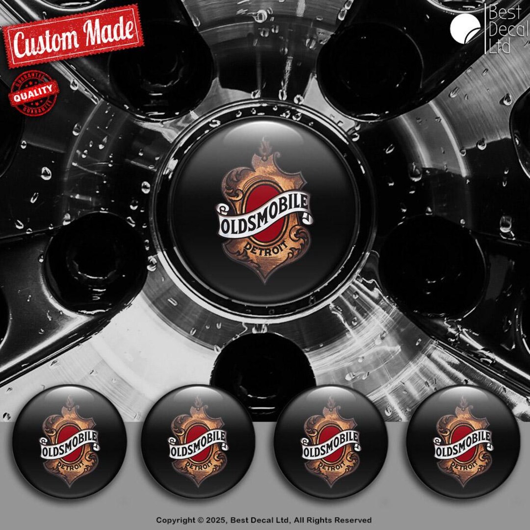 Set of 4 Oldsmobile Decals Center Wheel Cap Stickers Custom Handmade ...