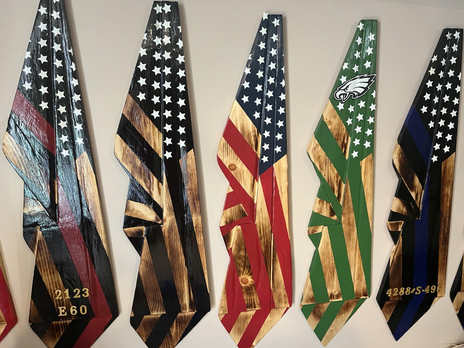 Hand-carved Wooden Draped American Flag - Etsy