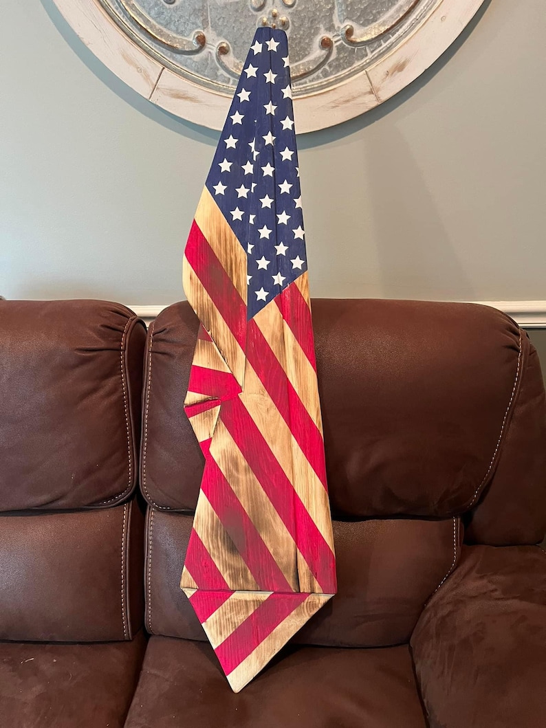 Hand-carved Wooden Draped American Flag - Etsy