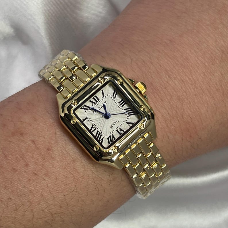 Women's Dainty Gold Tank Style Watch Y2K -new - Etsy