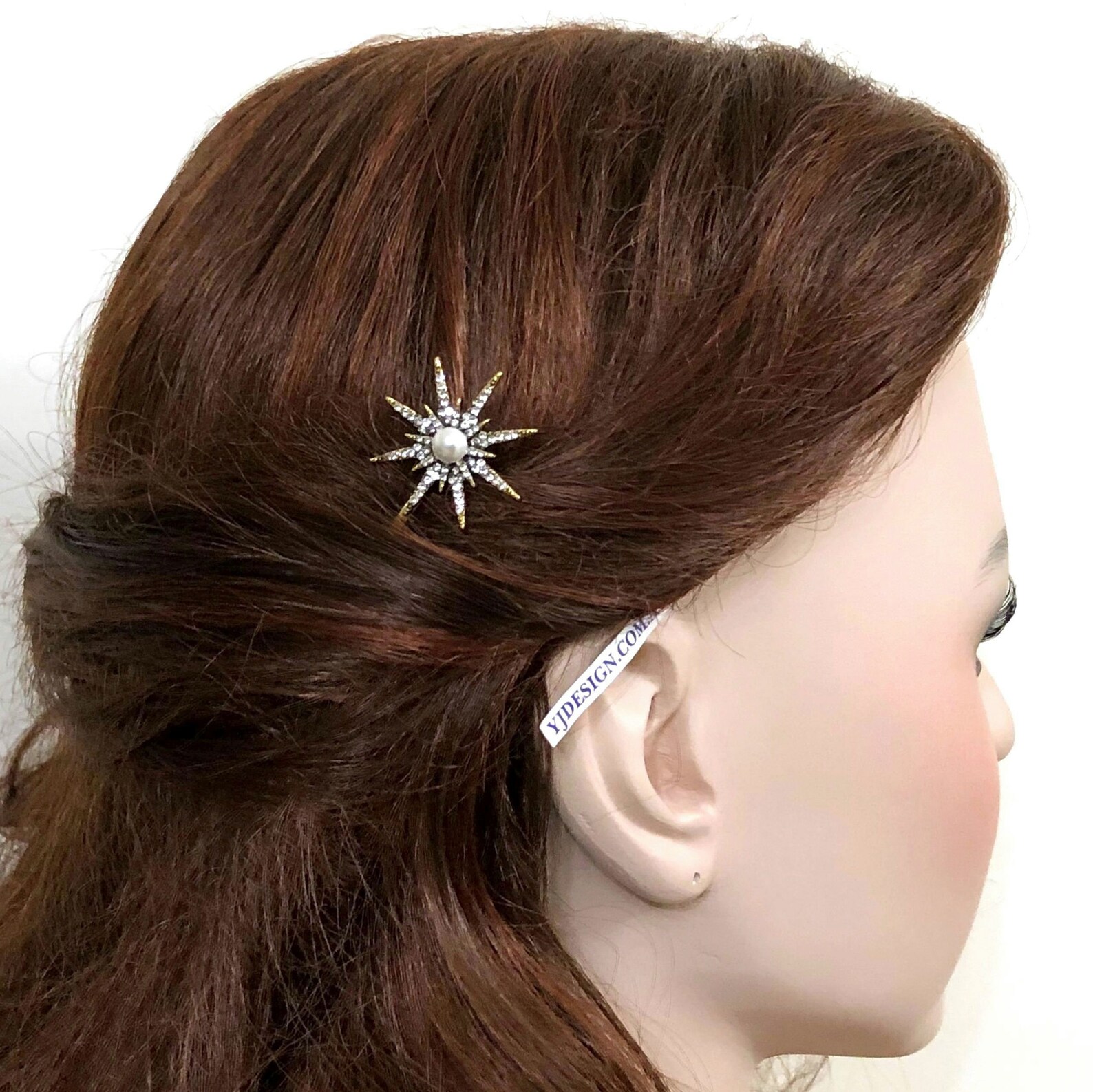 Crystal Star Bridal Hair Pin Starburst Wedding Gold Hair Pin - Etsy