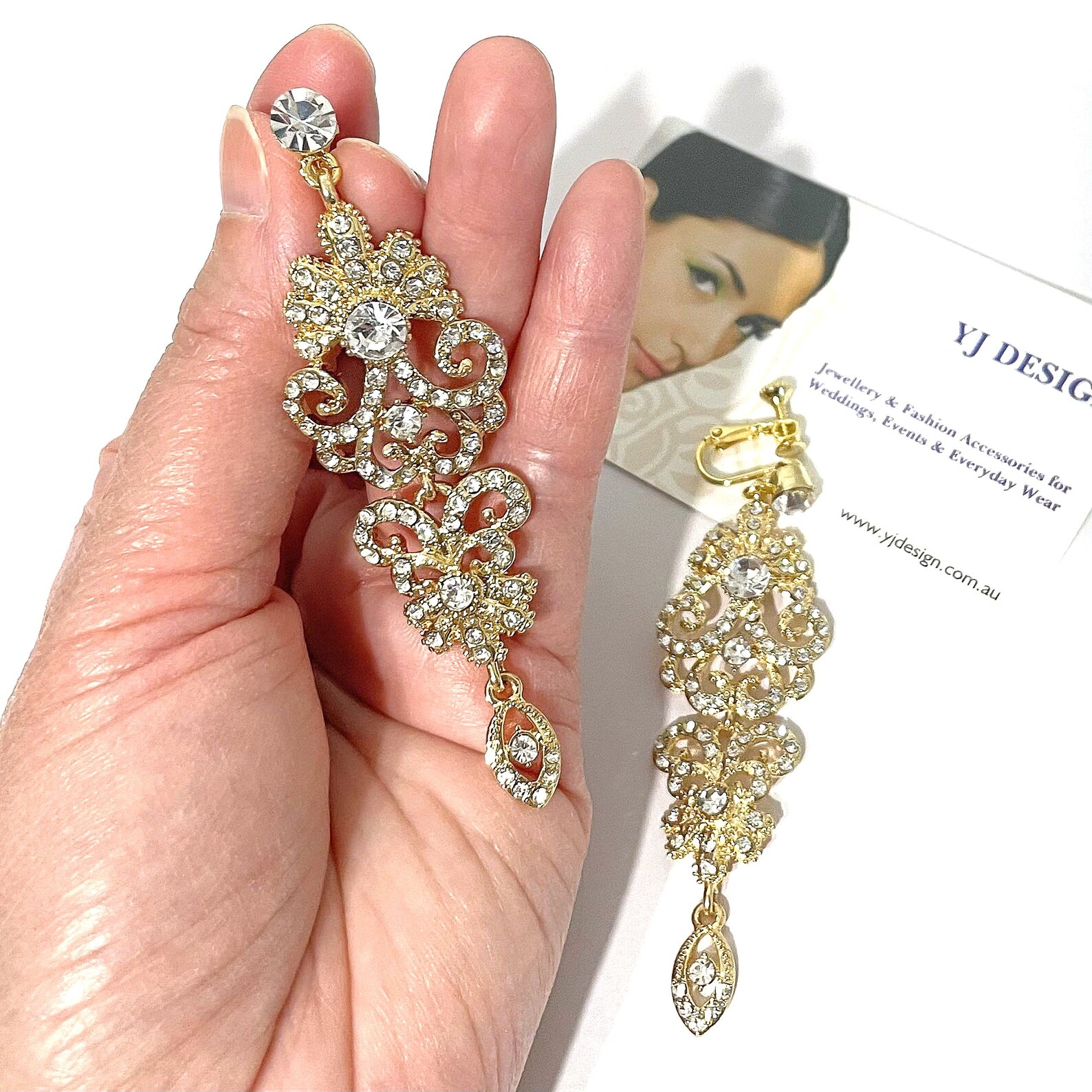 Chandelier Bridal Earrings, Clip on Earrings, Victorian Wedding ...