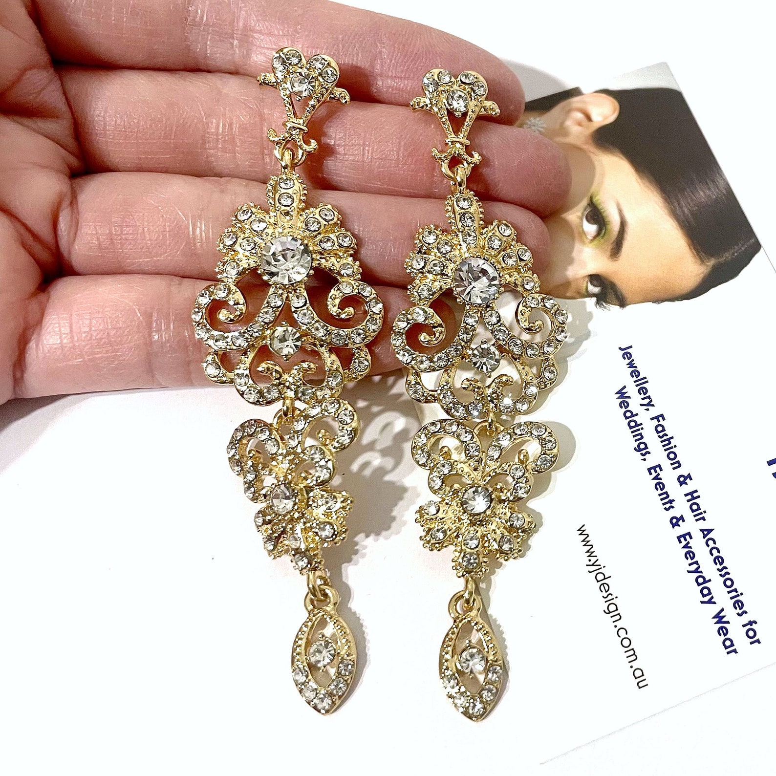 Chandelier Bridal Earrings Clip On Earrings Victorian | Etsy