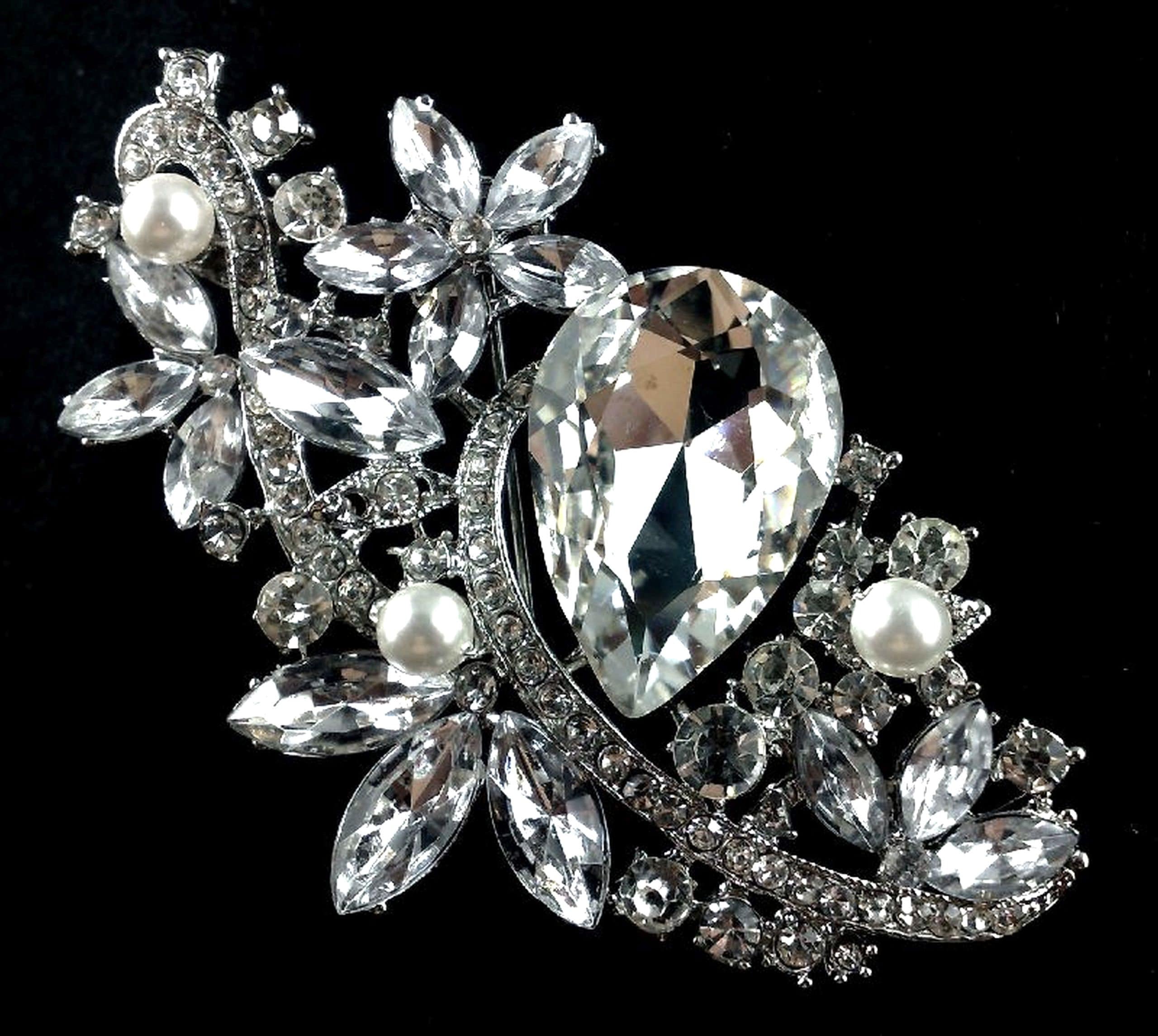 Crystal Bridal Broach, Vines Wedding Brooch Pin, Flower Bustier Pin ...