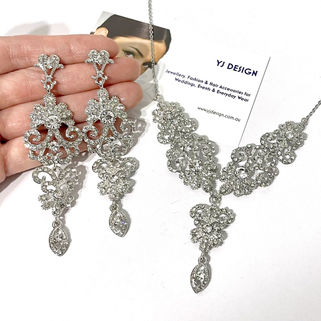 Regency Wedding Bridal Jewelry, Old Hollywood Chandelier Bridal ...