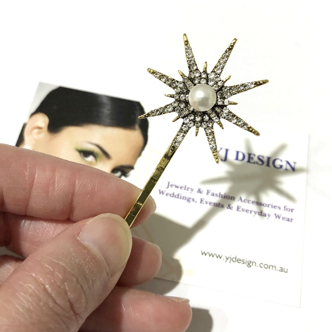 Crystal Star Bridal Hair Pin Starburst Wedding Gold Hair Pin - Etsy