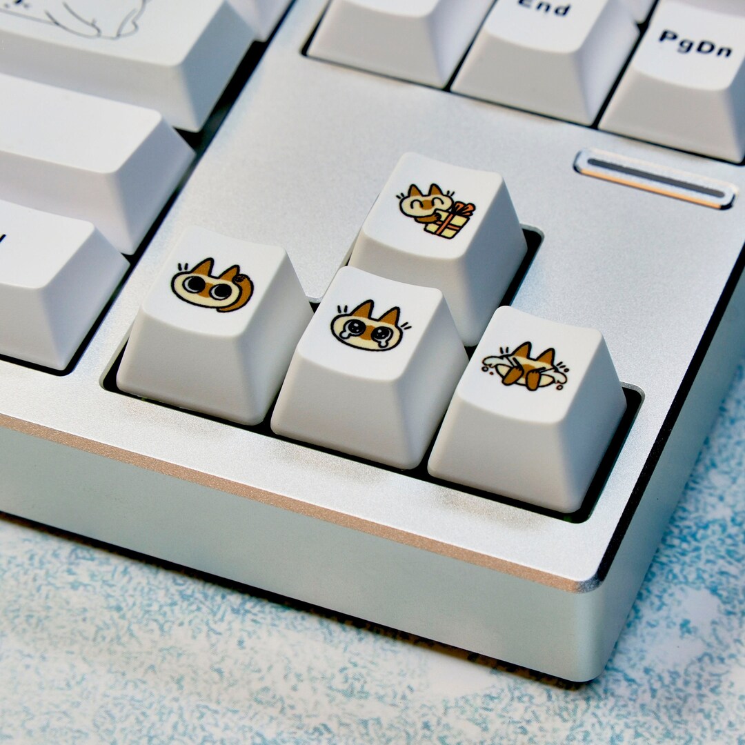 Siamese Cat Keycaps, Artisan Keycap, Cute Keycaps, PBT Keycap Set ...