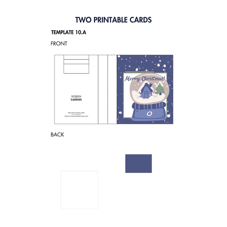 Printable Christmas Card PDF, Instant Download Christmas Card Set ...