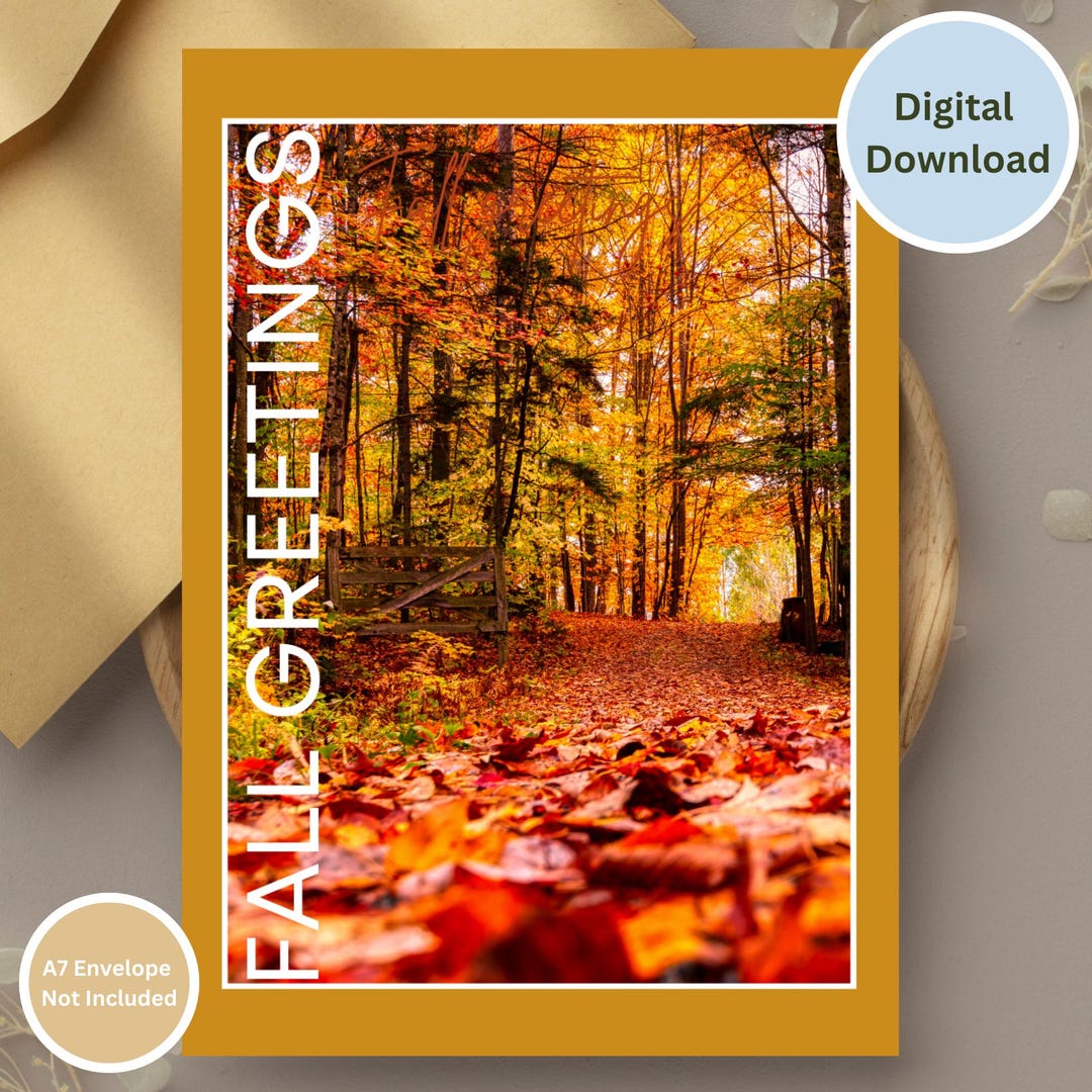 Printable Fall Greetings Card: Autumn Leaves | Fall Greetings ...