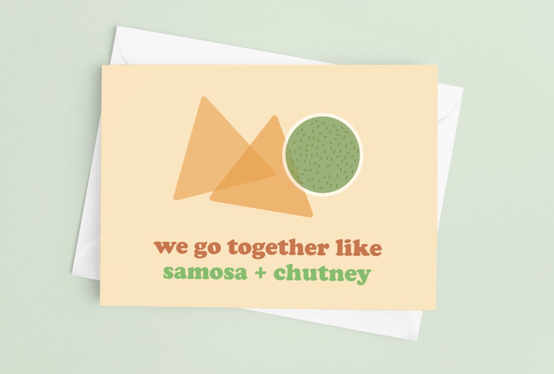 Cute Indian Food Greeting Card, Cute Samosa Printable Card, South Asian ...