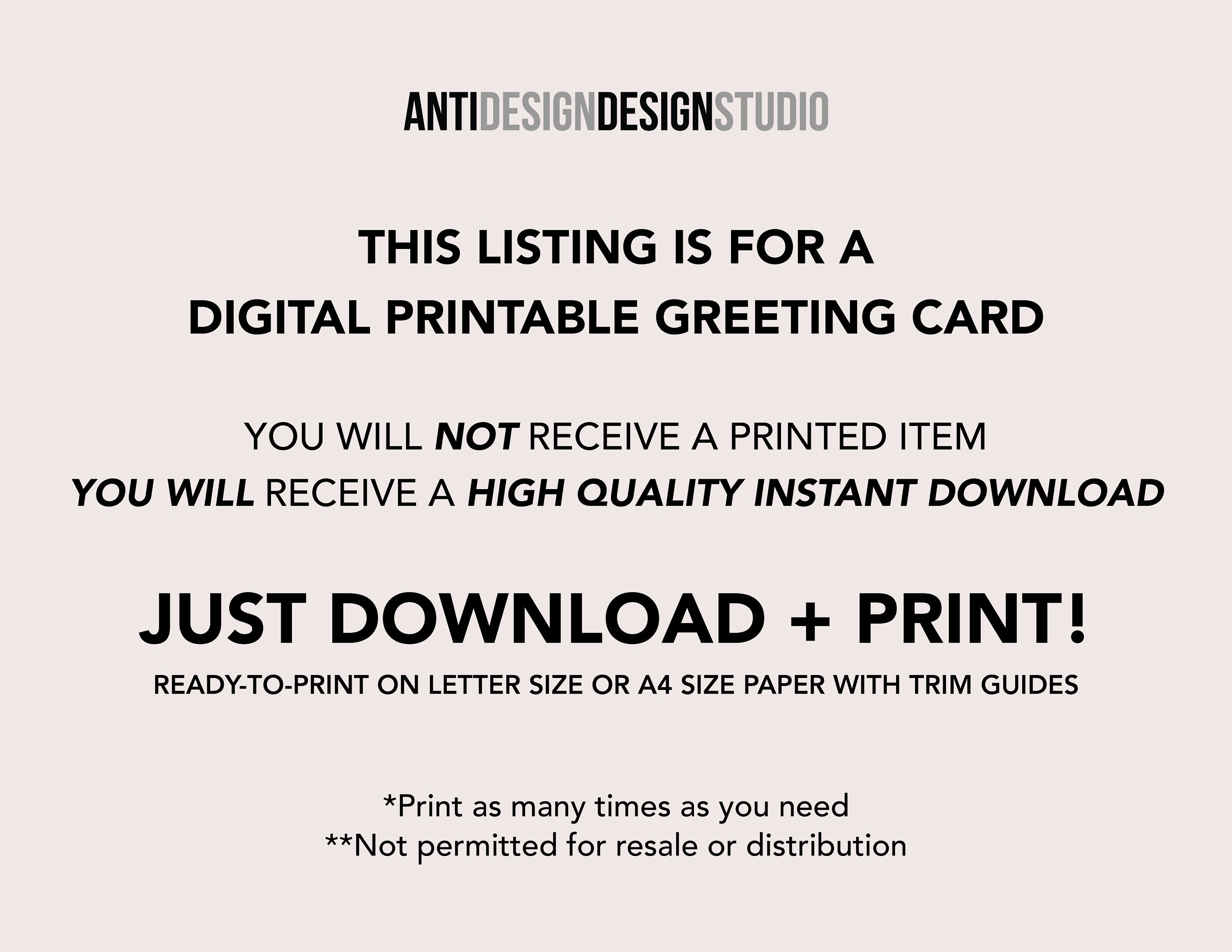 Modern Merci Thank You Card Printable French Thank You Card - Etsy