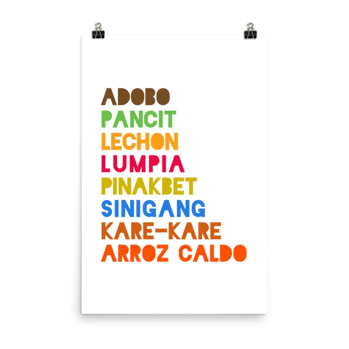 Filipino Food Wall Art Filipino Kitchen Art Minimal - Etsy