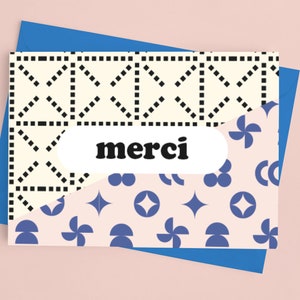 Modern Merci Thank You Card | Printable French Thank You Card | 5x7 ...