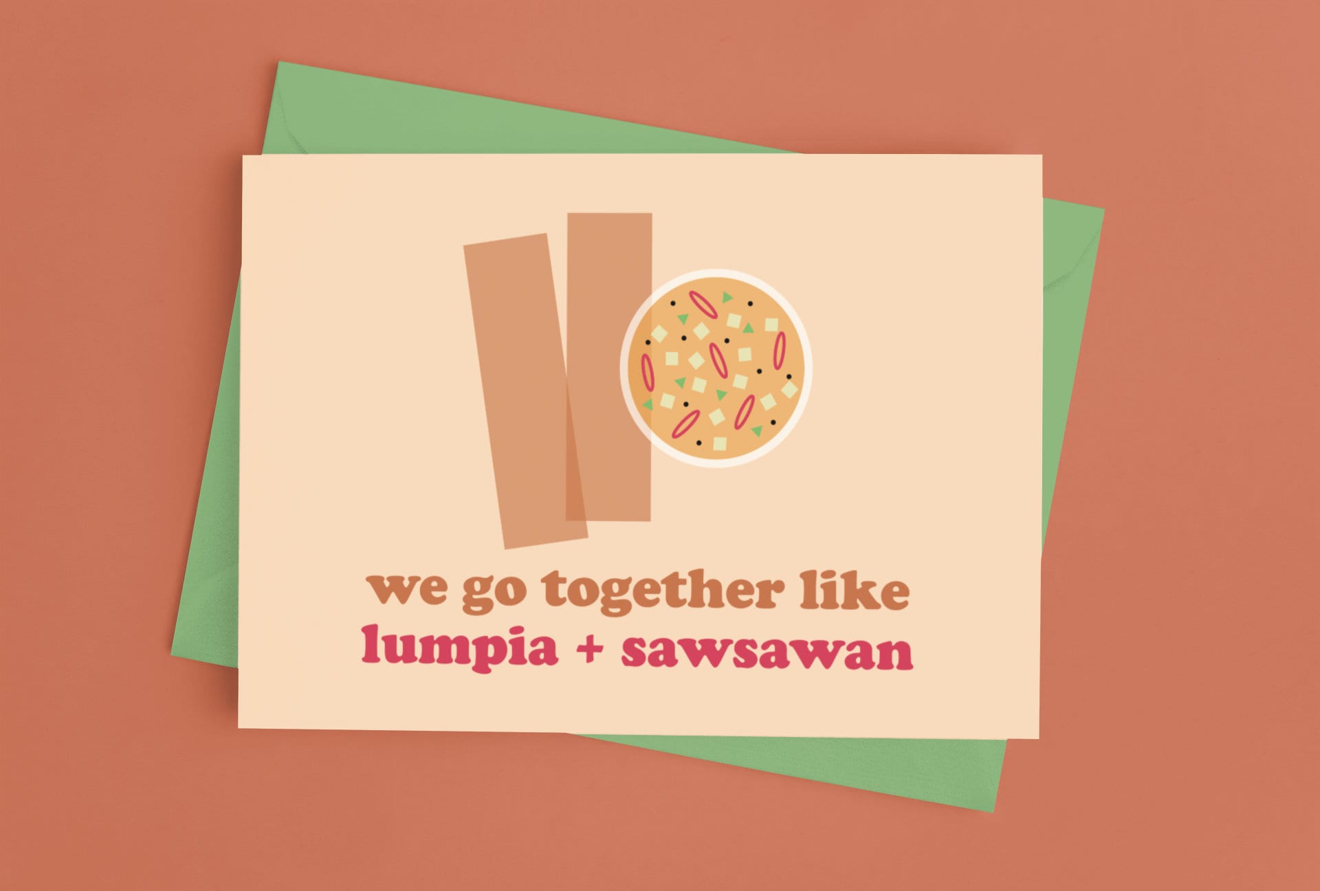 Filipino Greeting Card, Lumpia Illustration, Digital Greeting Card ...