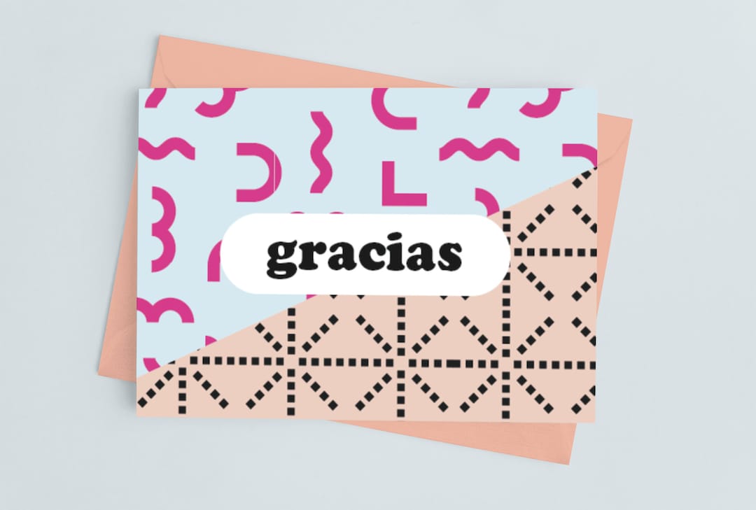 Abstract Shapes Gracias Card | Printable Spanish Thank You Card | 5x7 ...