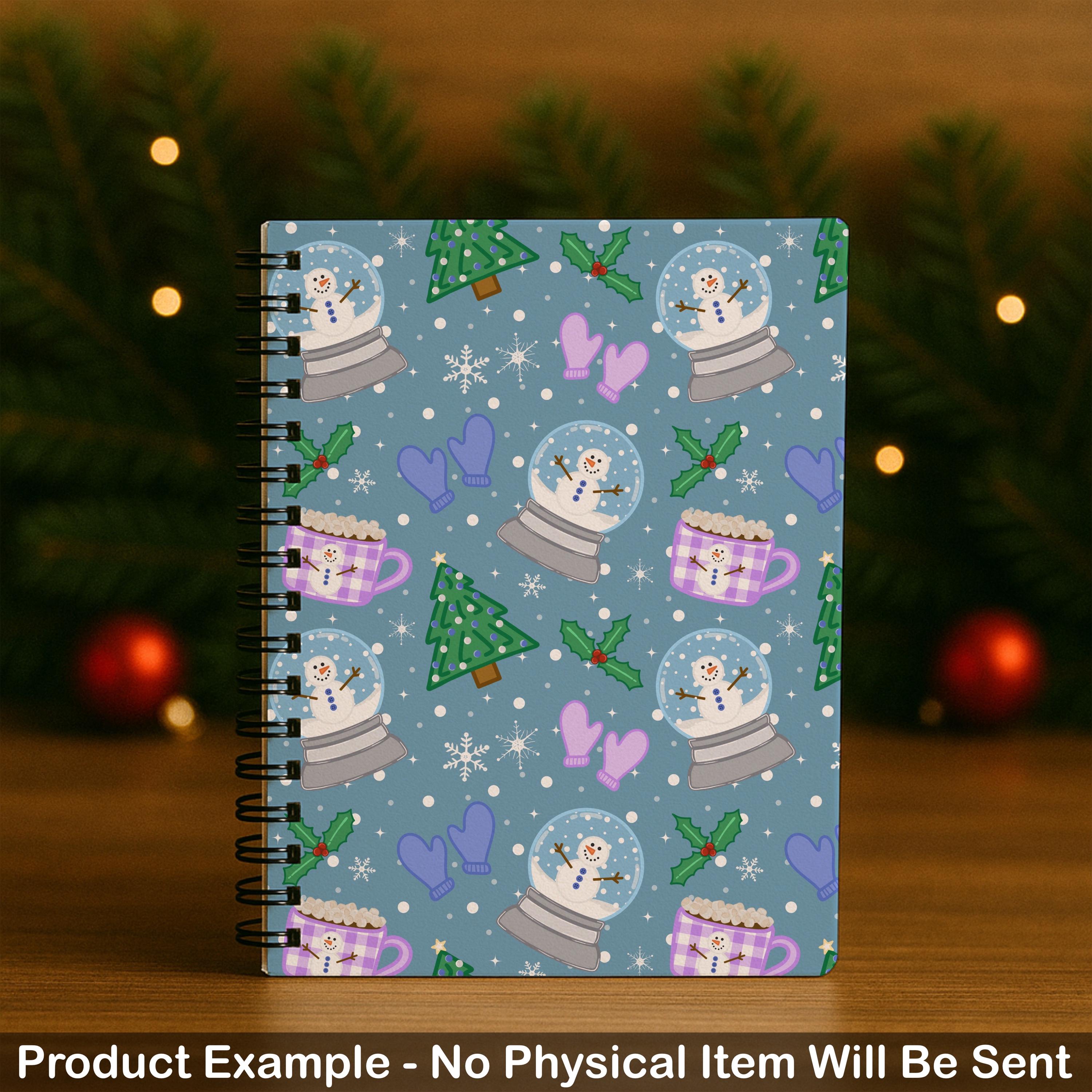 Cozy Cool Icy Blue Winter Snow Globe, Cocoa and Mittens Pattern Hand ...