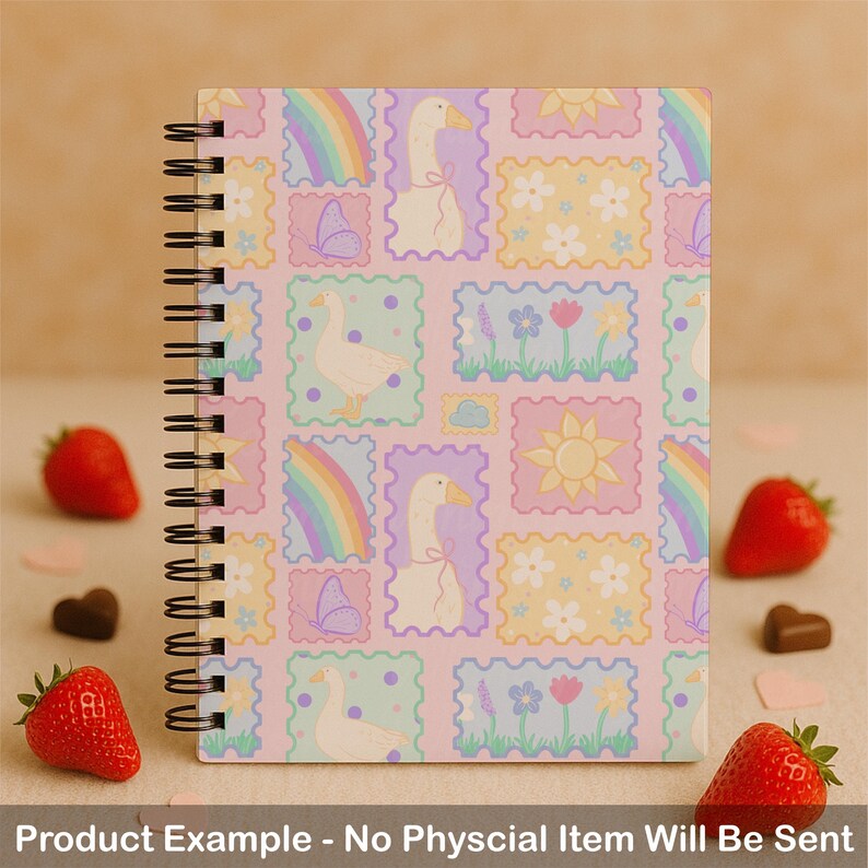 Silly Goose Spring Seamless Pattern Hand Drawn Pastel Cottagecore Stamp ...