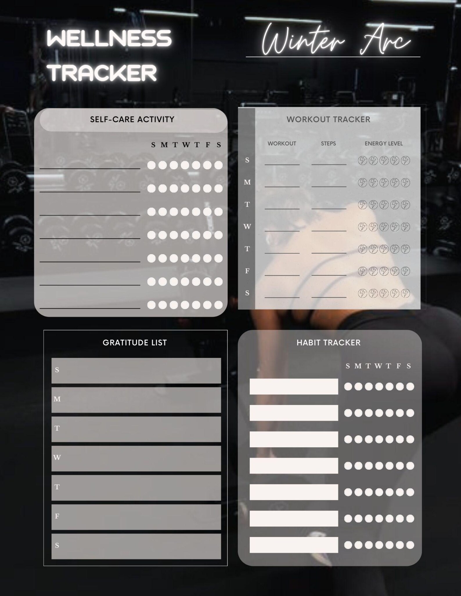 Winter Arc Wellness Tracker - Etsy