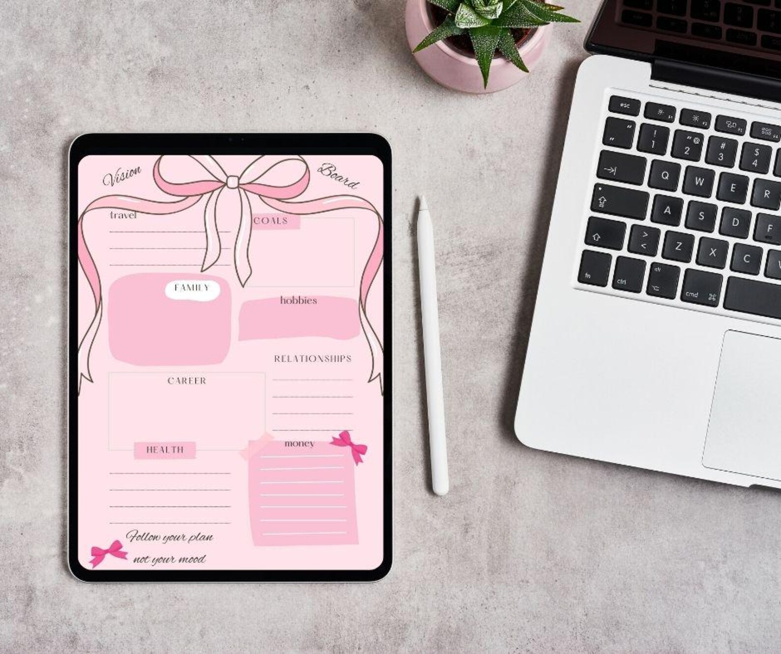 Pink Bow Vision Board - Etsy