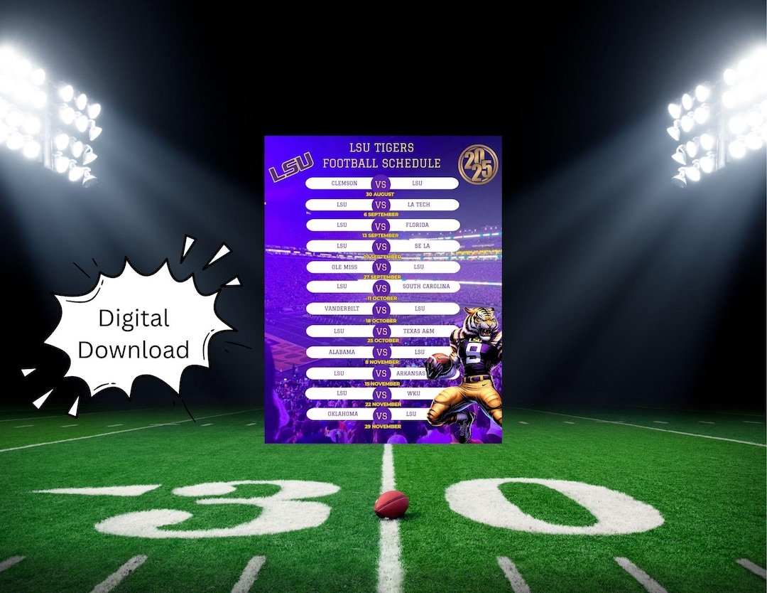 2025 LSU Tigers Football Schedule | LSU Football Games | Printable ...
