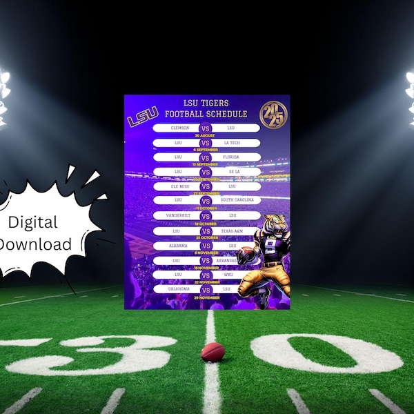 Lsu Calendar 2025 2026 - Etsy New Zealand