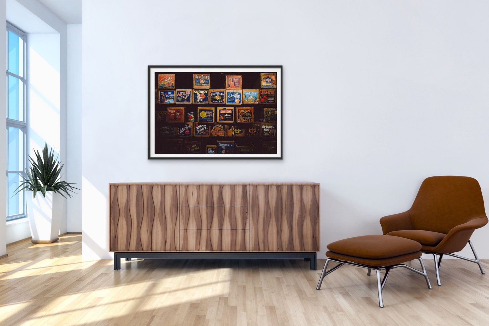 Kitchen Wall Art Canvas Print of Apple Boxes in Barn - Etsy