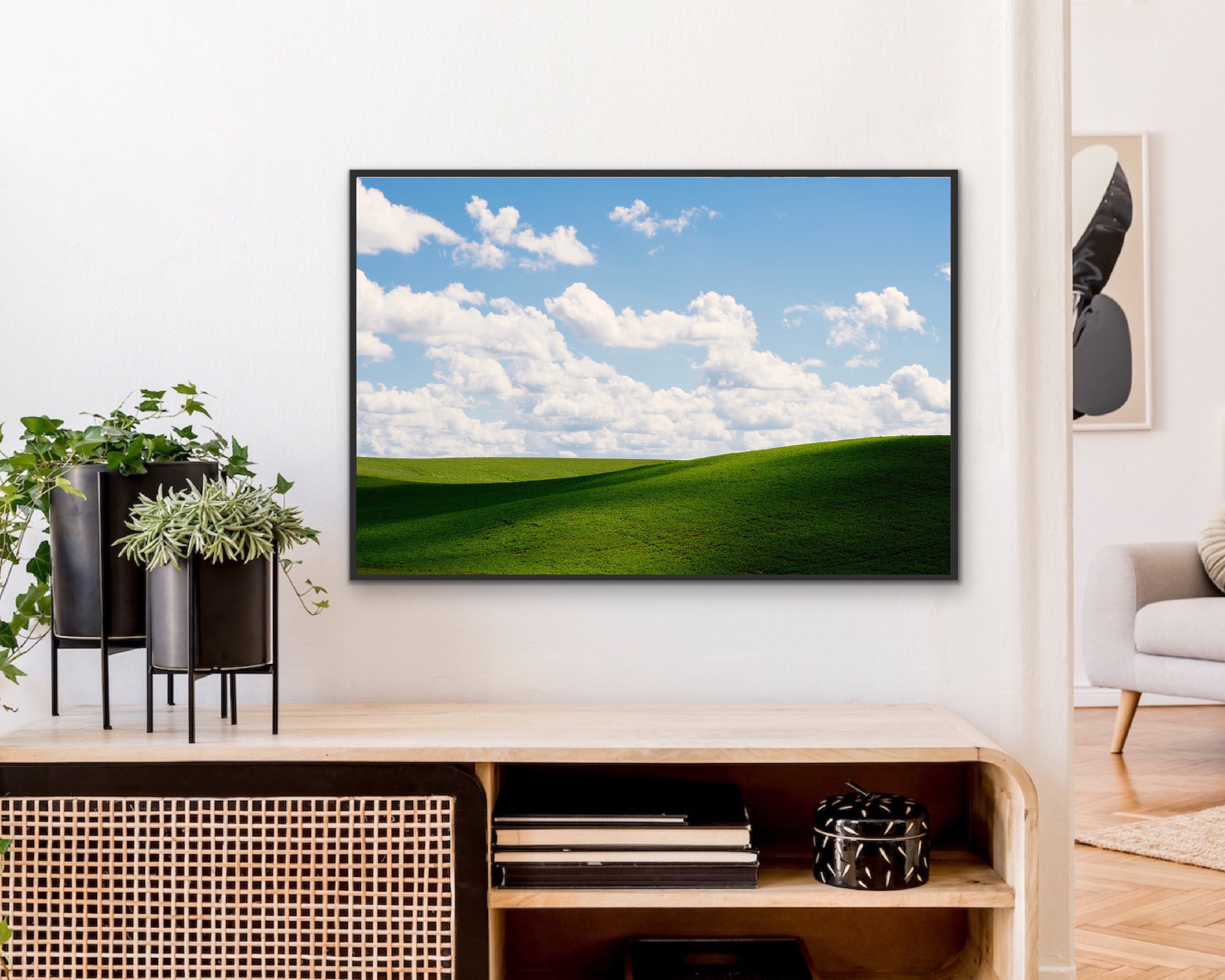 Peaceful Art for Home - Minimalist Wall Art - Clouds and Gentle Hills ...