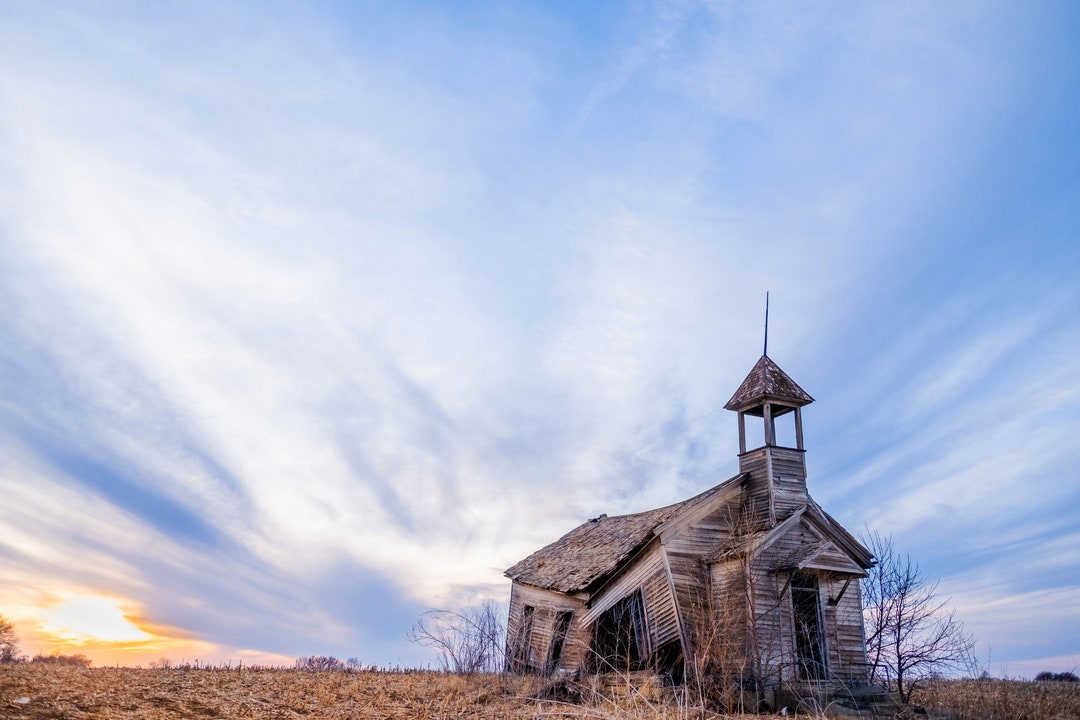 Nebraska Rural Art Print | | Rural Schoolhouse | Country Print | School ...