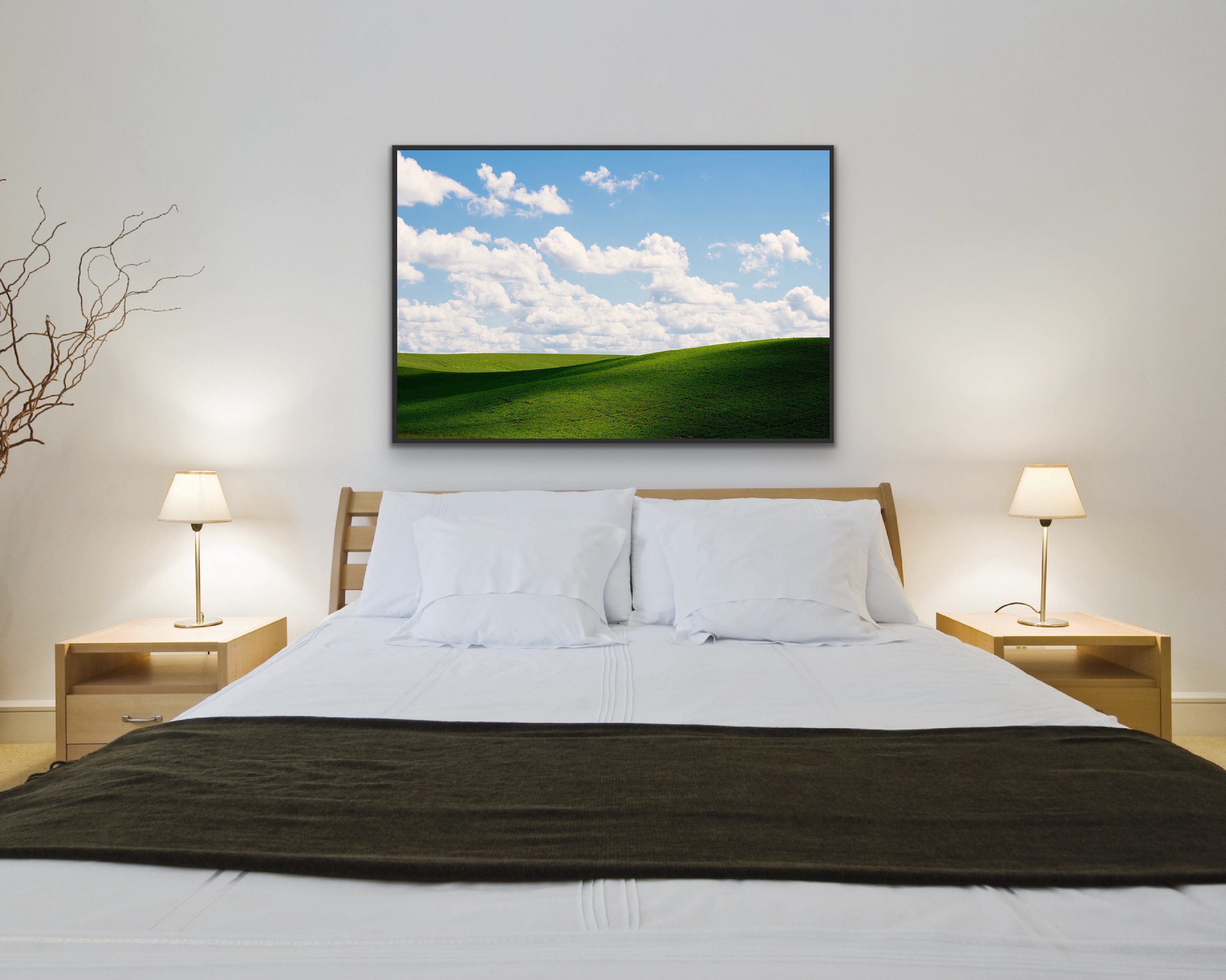 Peaceful Art for Home - Minimalist Wall Art - Clouds and Gentle Hills ...
