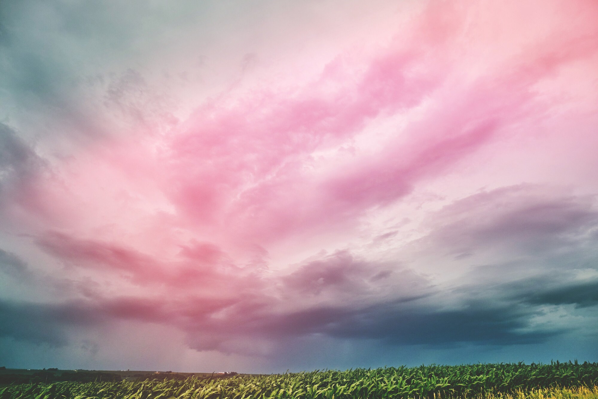 Colorful Sky Landscape Print, Sky Photograph, Pink Clouds, Nebraska Art ...
