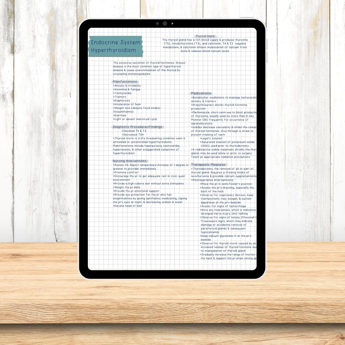 Endocrine System Digital Nursing Student Notes - Etsy