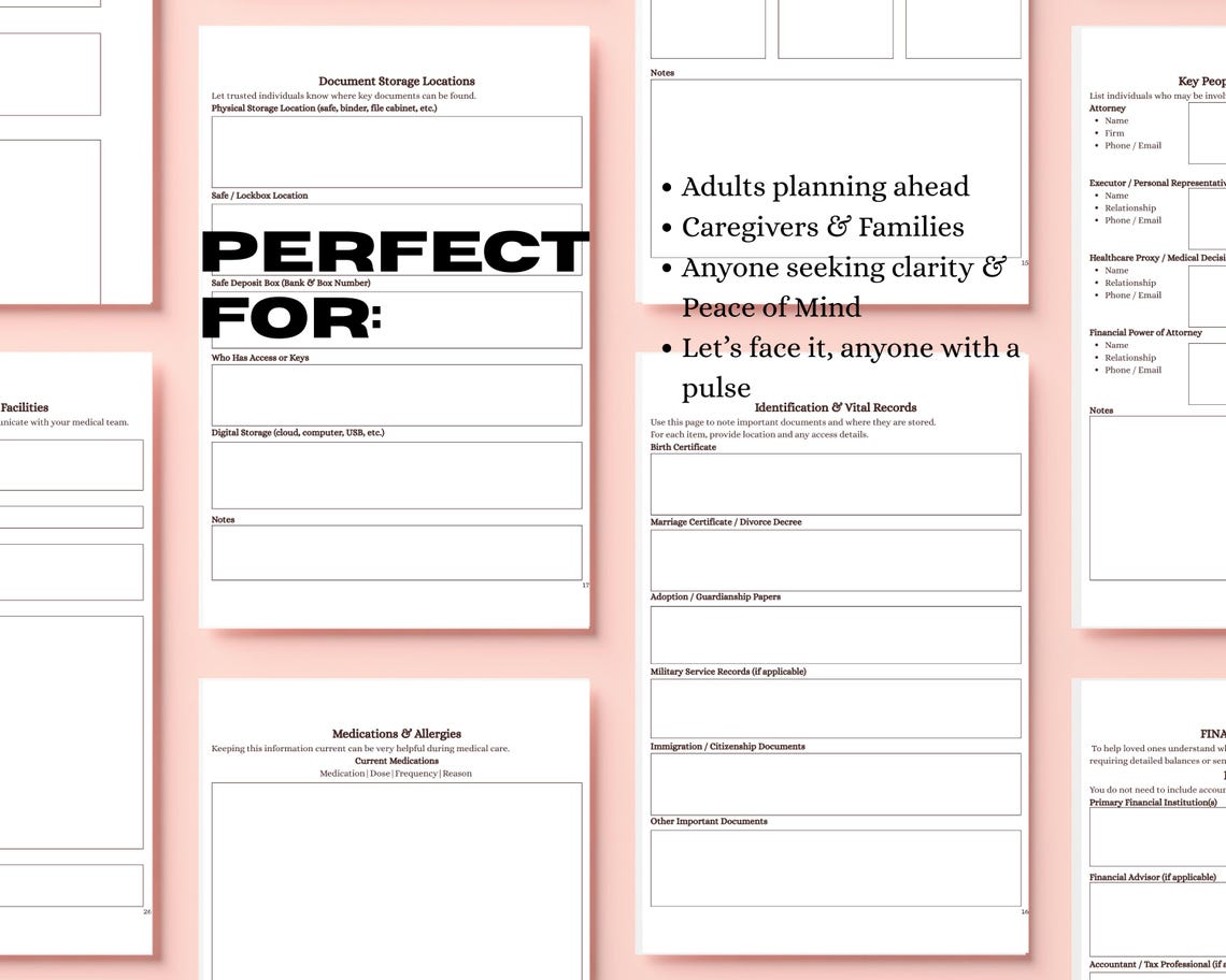 End of Life Planner | Fillable Printable Digital Planner | End of Life ...