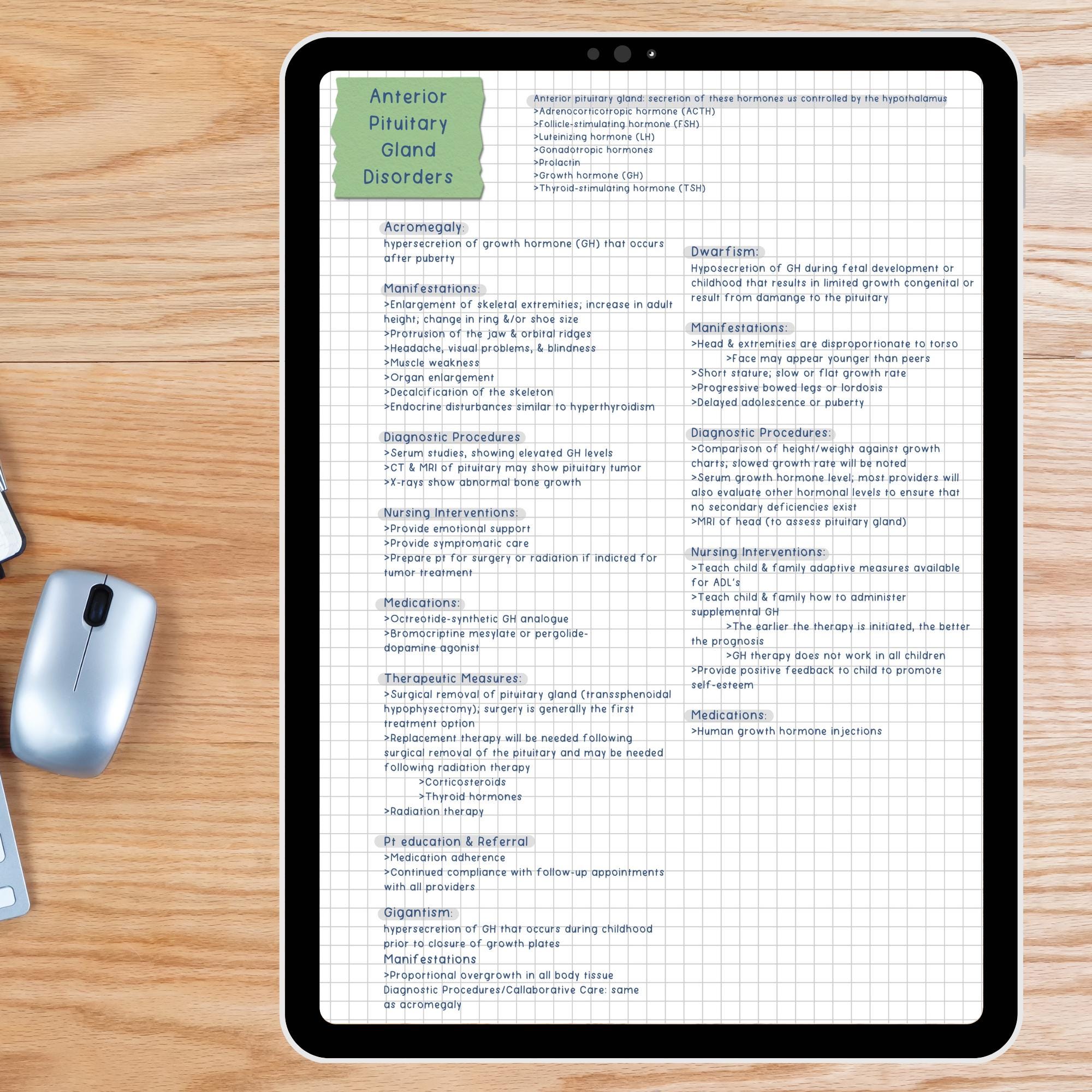 Endocrine System Digital Nursing Student Notes - Etsy