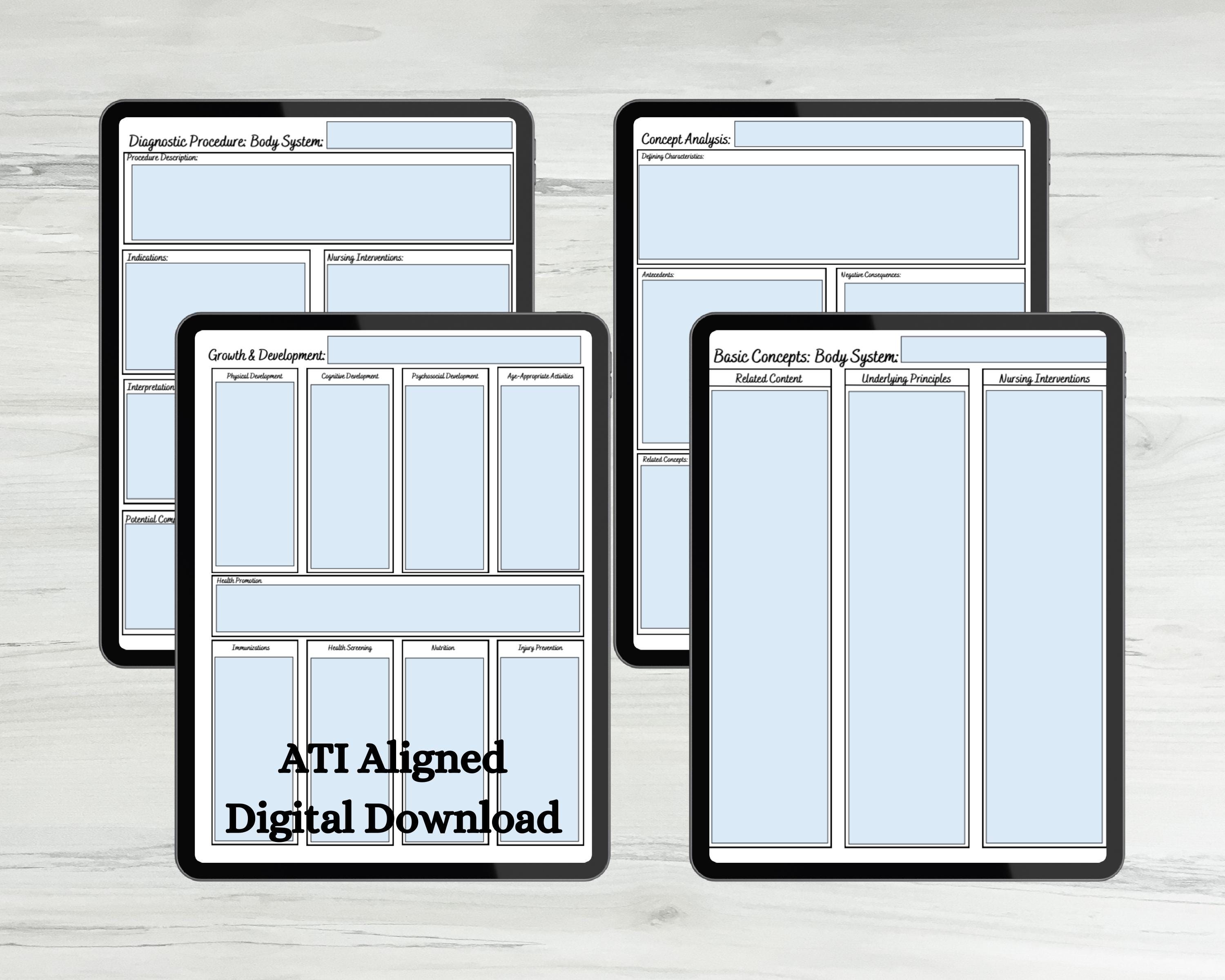 ATI Nursing Concept Maps | Fillable Study Templates (PDF Download) - Etsy