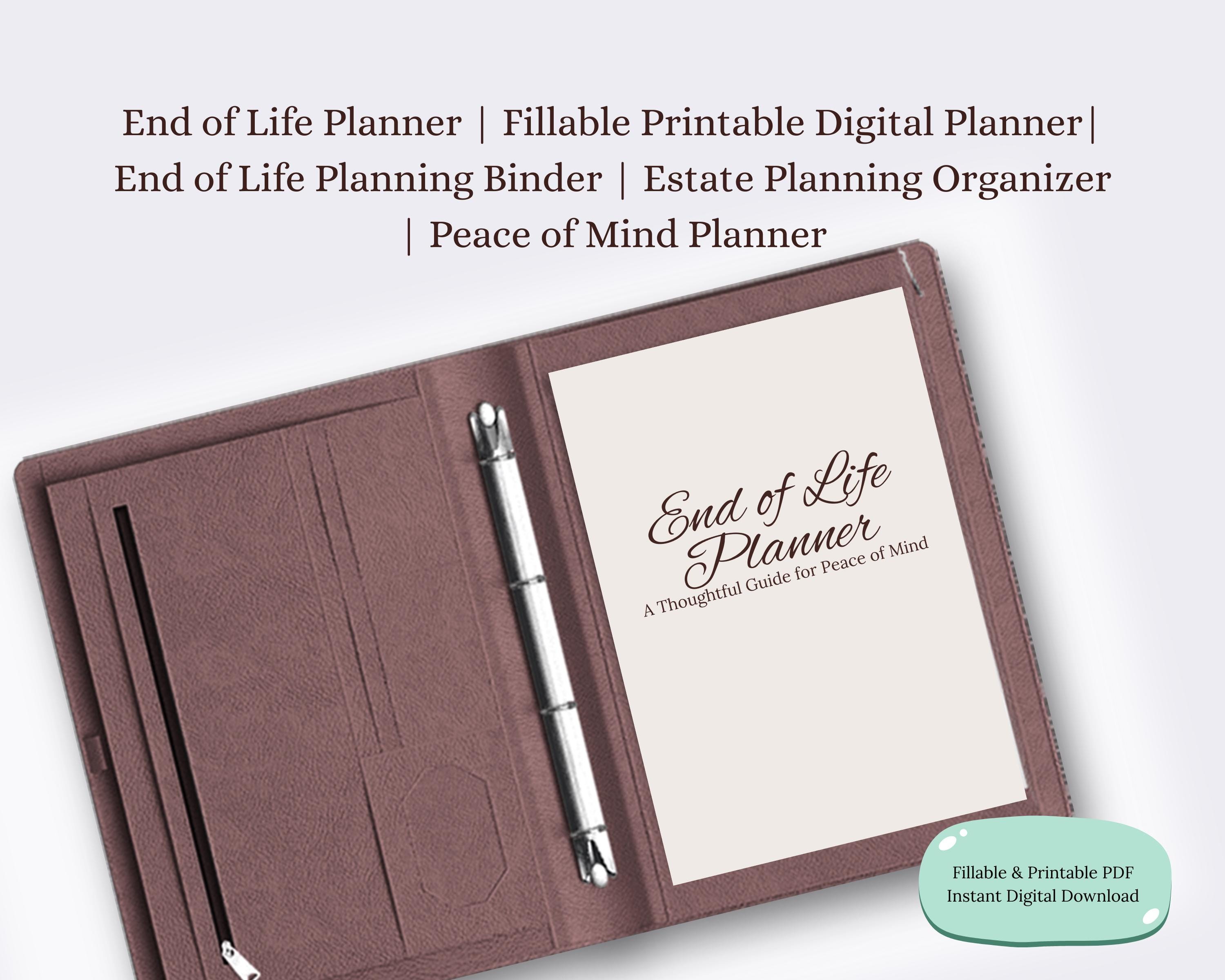 End of Life Planner | Fillable Printable Digital Planner | End of Life ...