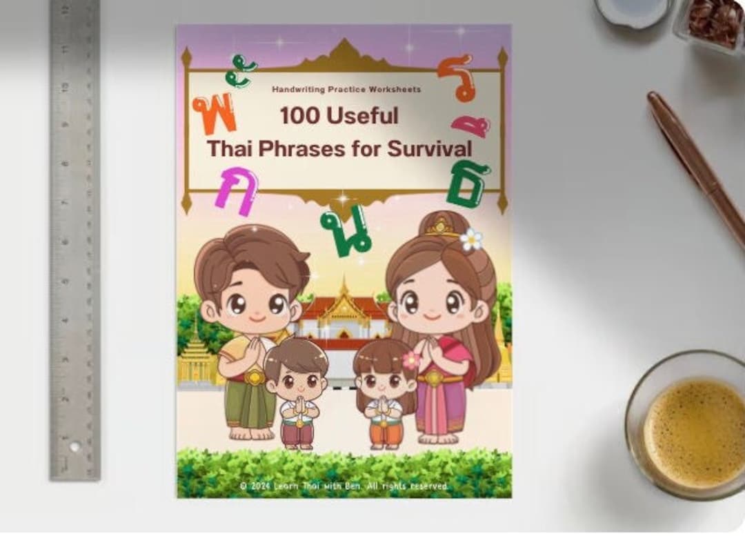 100 Useful Thai Phrases for Survival- Printable Tracing Worksheets - Etsy