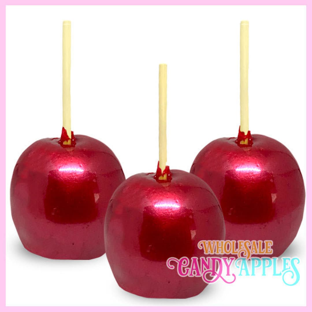 Red Pearlized Candy Apples- 12 per Set/ 1 Dozen - Etsy